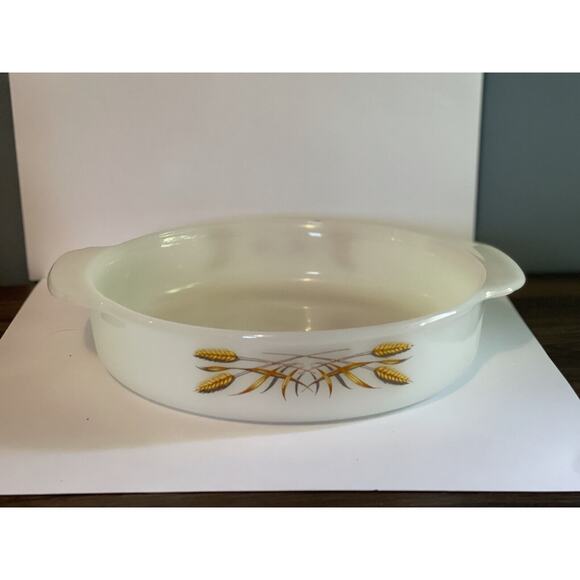 Fire King | Dining | Vintage Fire King 45 Wheat Pattern 8 Inch Round ...